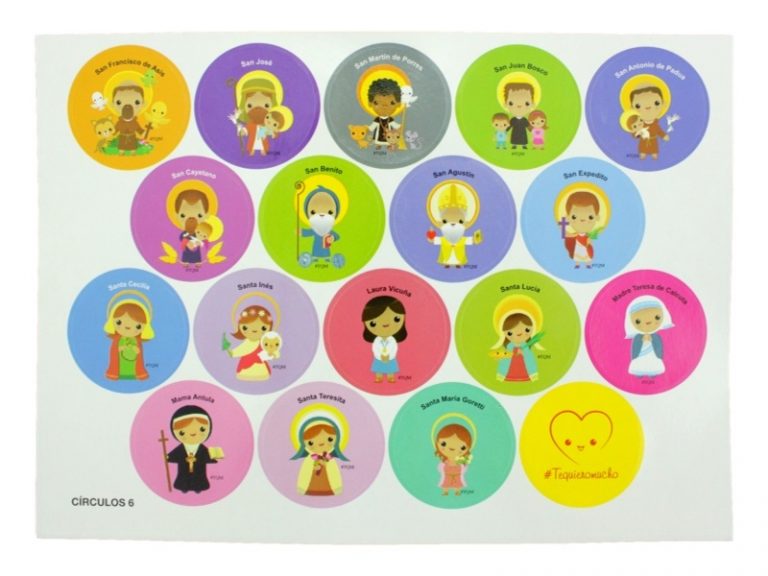 Plancha de 18 stickers – Santos y Santas surtidos naif (Elegir Modelo ...