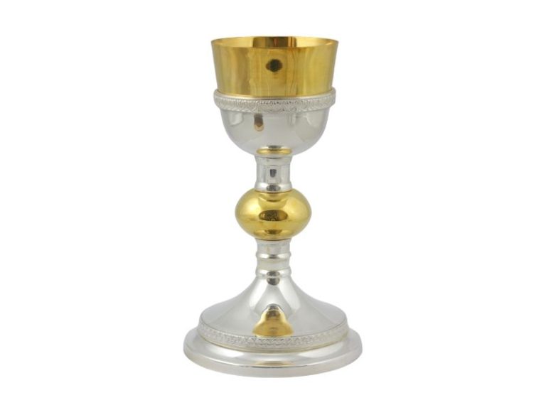 Caliz – con baño de plata y copa y nudo dorada – 24cm | El Propagador ...